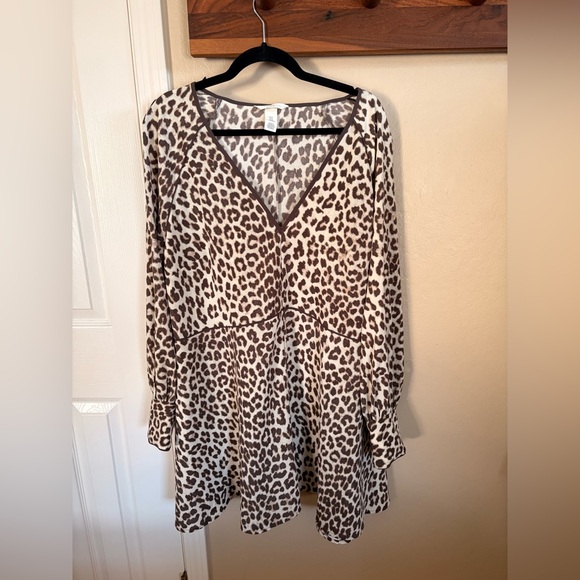 H&M | Dresses | Hm Leopard Print Midi Dress | Poshmark